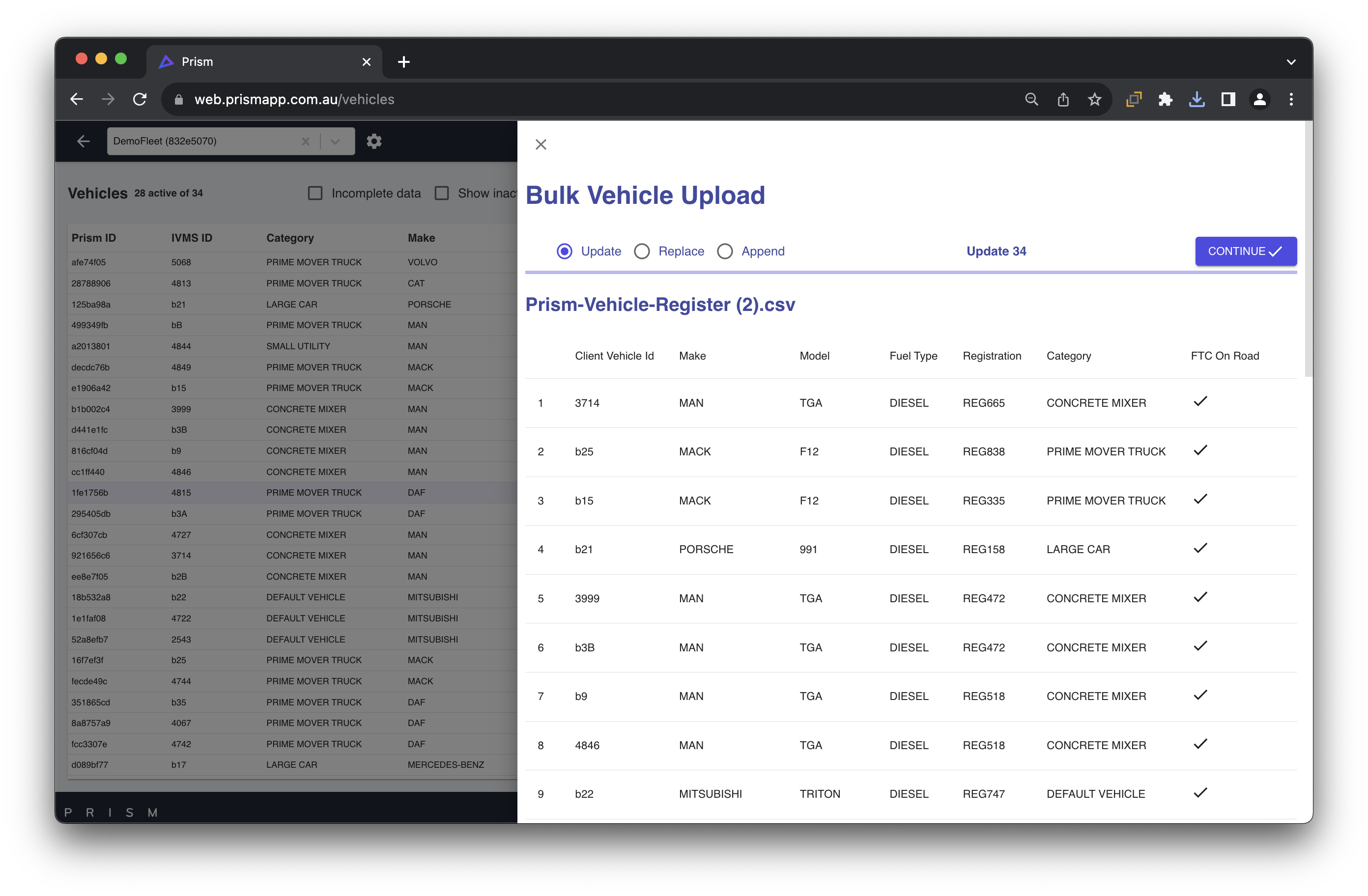 Logging into the Prism web app for the first time